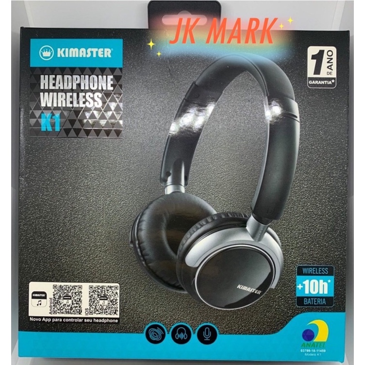 Fone de ouvido Bluetooth Phone Headphone sem fio Kimaster K1 Fm Cartão ...