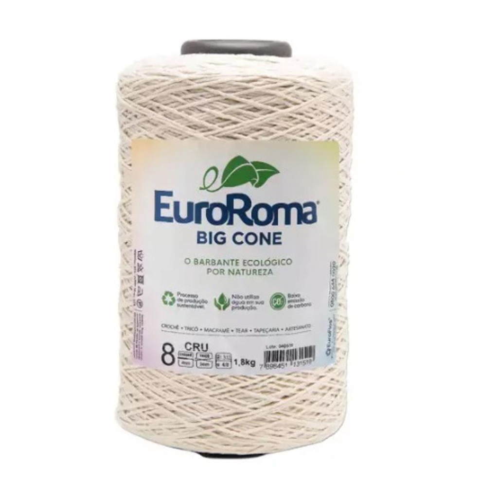 Barbante Euroroma Big Cones 1,8kg Fio 8 Cor Cru | Shopee Brasil