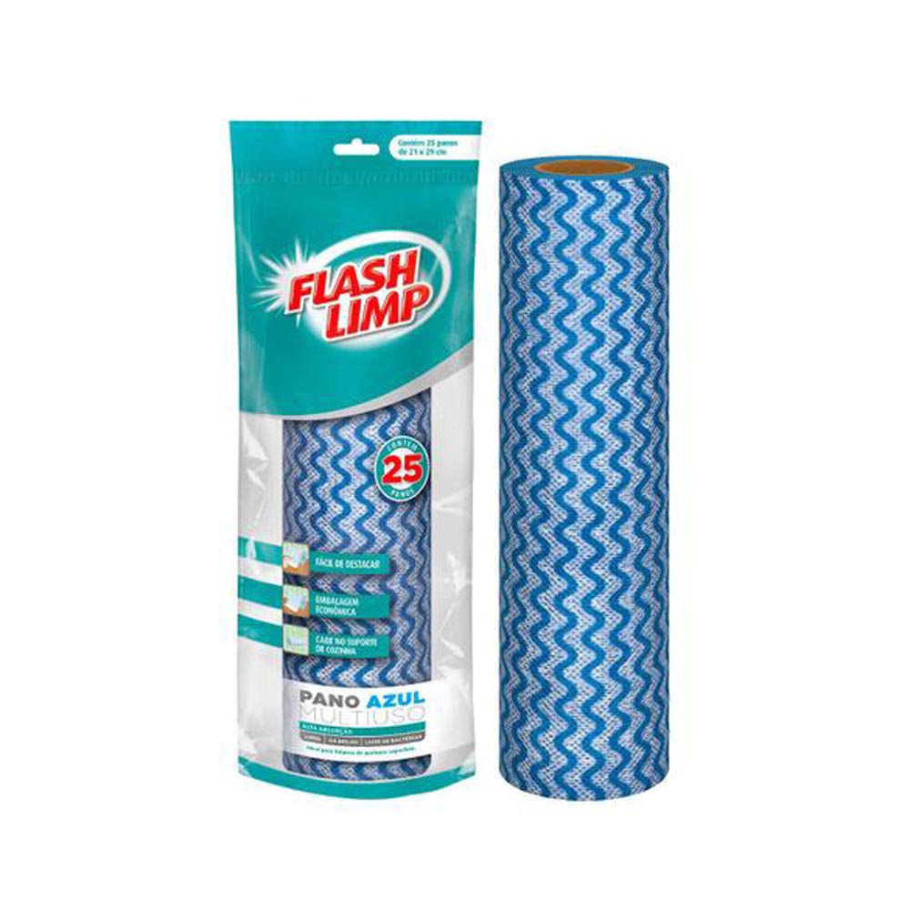 Pano De Limpeza Multiuso Descartavel 25 un - FlashLimp | Shopee Brasil