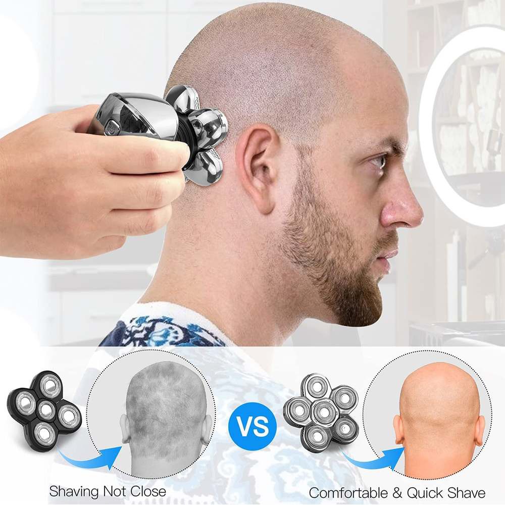 6 Em 1 Barbeador Elétrico Com Display Led 6d Rotativo Para Homens ...