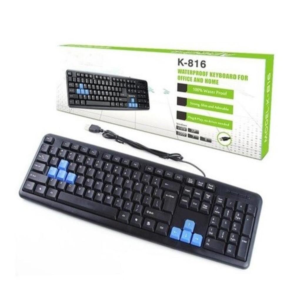 TECLADO GAMER USB TECLAS AZUL MULTIMIDIA COM FIO COMPUTADOR NOTEBOOK PC ...