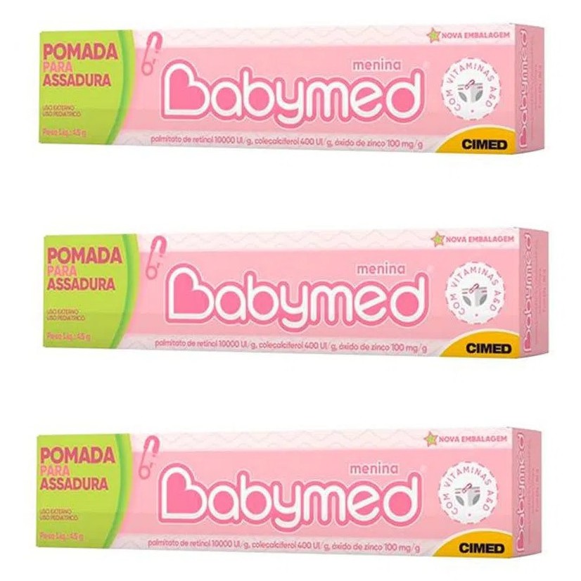 Kit com 3 Babymed Menina 45g | Shopee Brasil