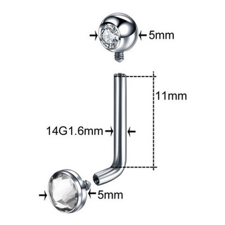 Piercing Intimo Genital Christina Pedra Cristal 100% Titanio 2 pedras ...