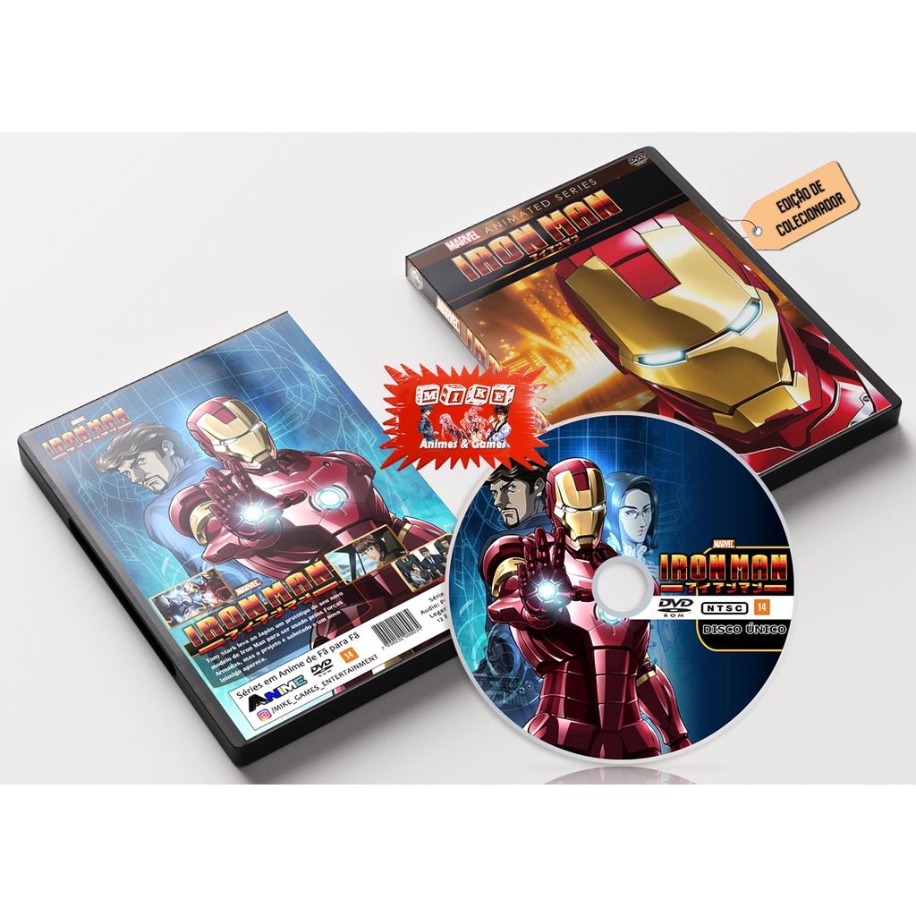 Dvd Iron Man Anime 2010 Homem de Ferro Dublado - Desconto no Preço