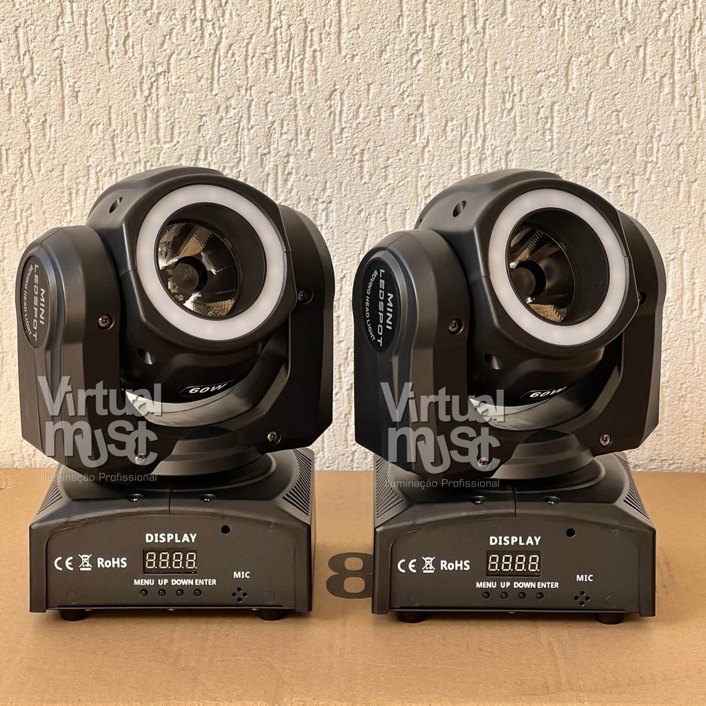 Kit 2 Moving Head Led Beam 60w Rgbw Fita Led Dmx | Shopee Brasil