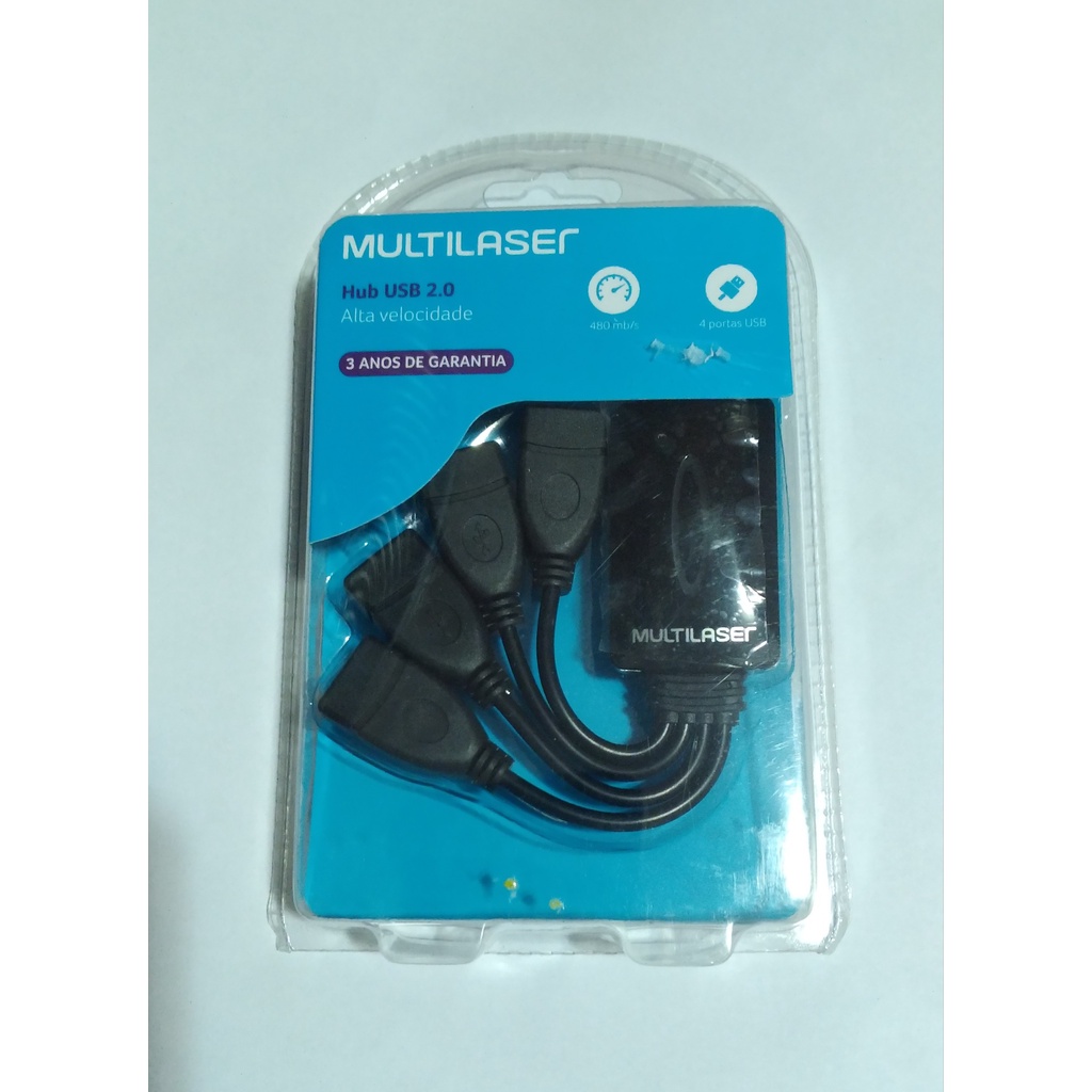 Hub Usb 2.0 Com 4 Portas Multilaser 480mb/s Original Novo e Lacrado ...