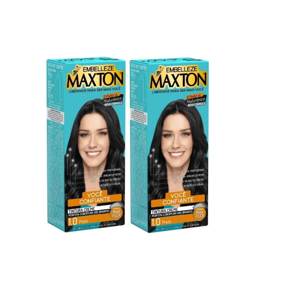 Maxton - Kit Com 2 Tintas de Cabelo Morena Mais Confiante - Cor 1.0 ...