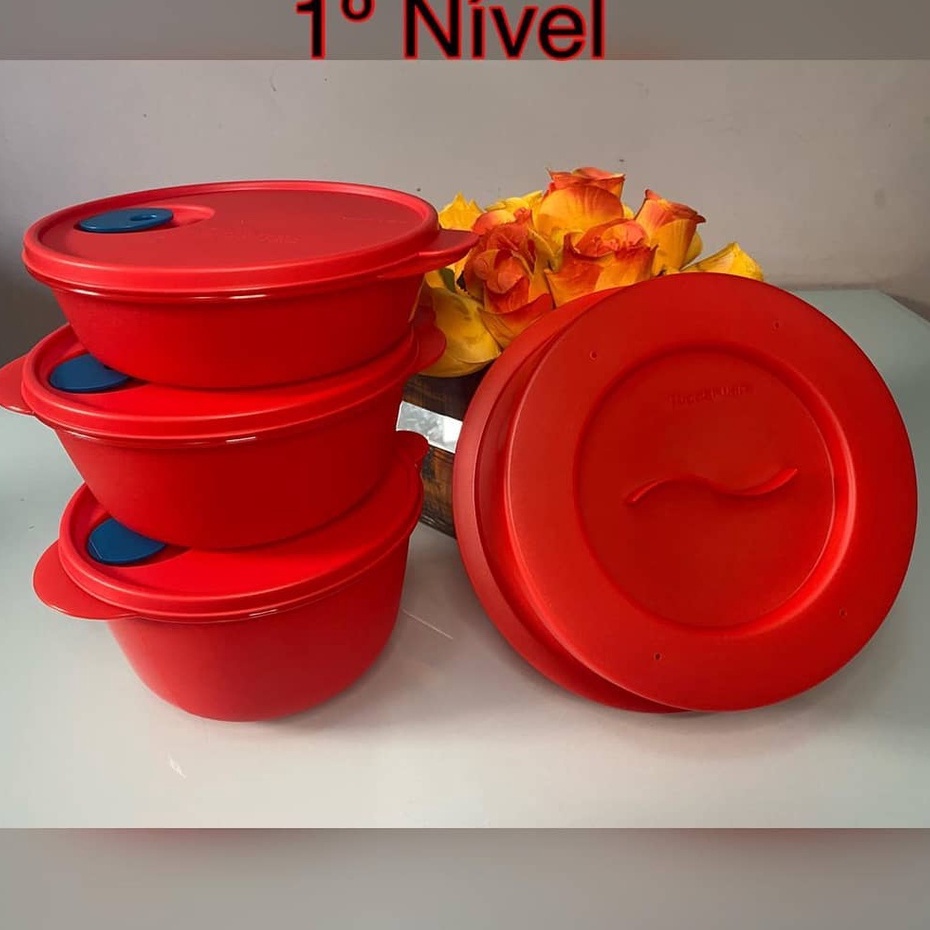 KIT Tupperware 4 Peças Para Microondas Vermelha ORIGINAL Pda 08/2021 ...