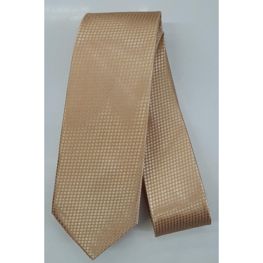 Gravata Skinny - Dourado Claro Quadriculado Acetinado - COD: DCA21 ...