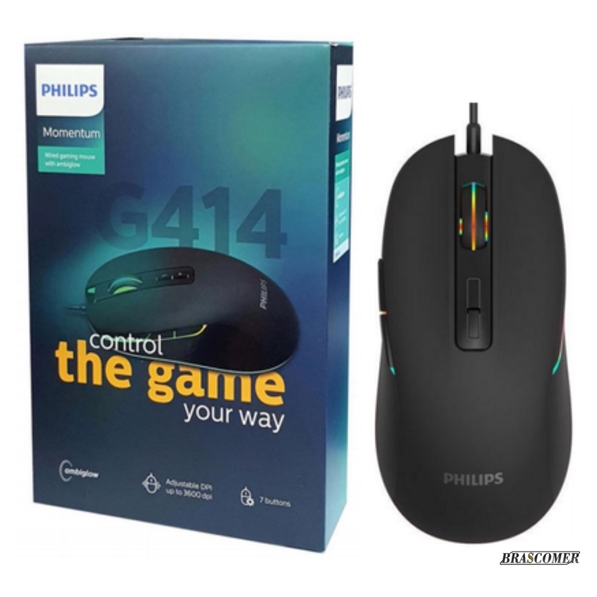 Mouse Gamer Usb Led Rgb Philips | Shopee Brasil