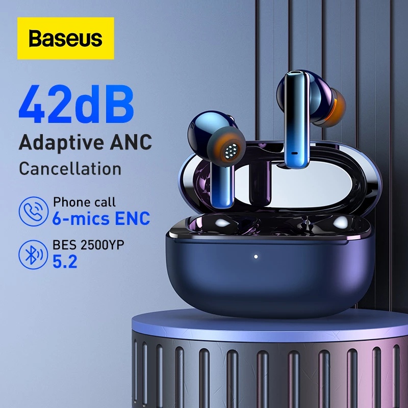 Baseus H1 Híbrido 40dB ANC Fones De Ouvido Sem Fio 4 Microfones ENC ...