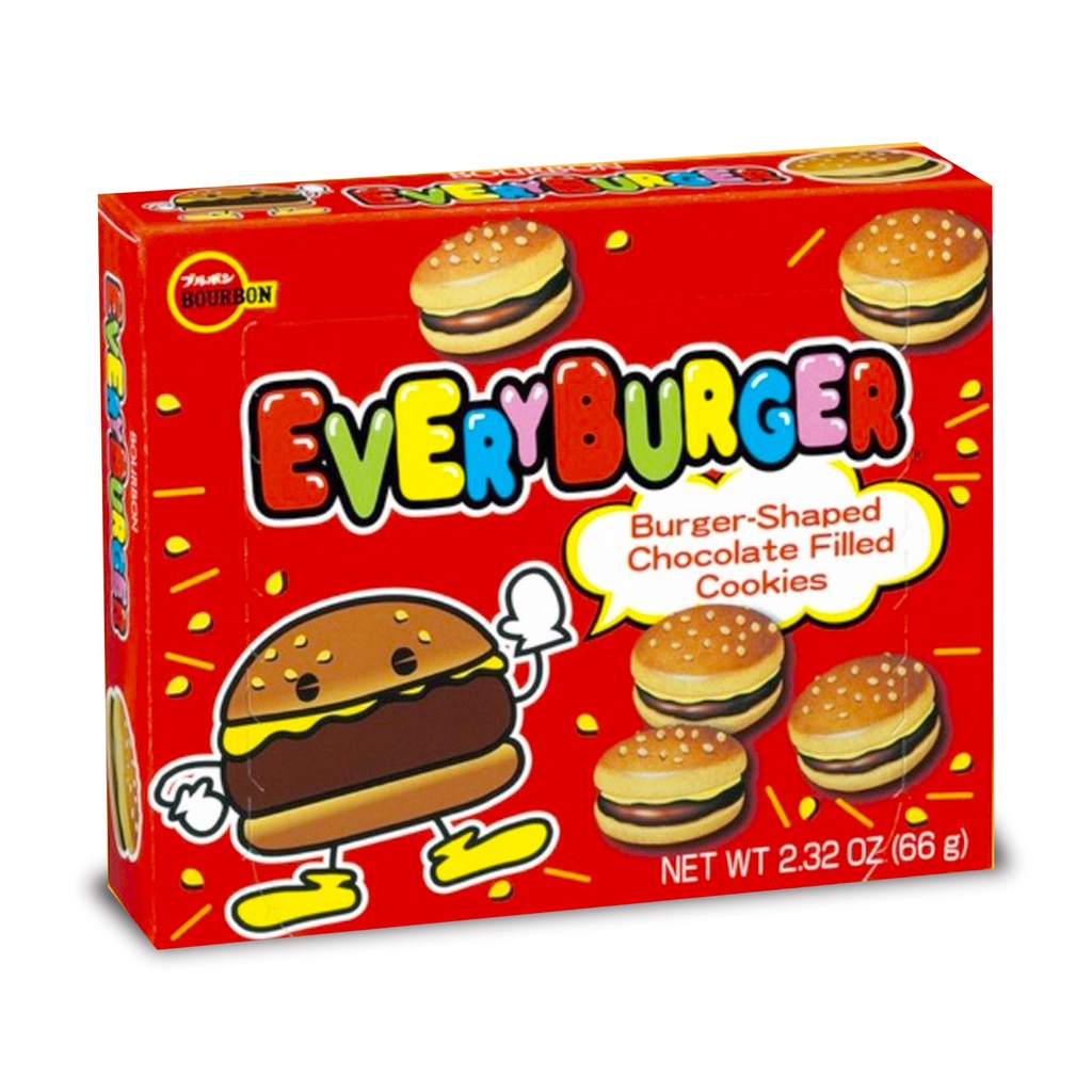 Mini Biscoitos Recheados de Chocolate Bourbon Burger 66g | Shopee Brasil