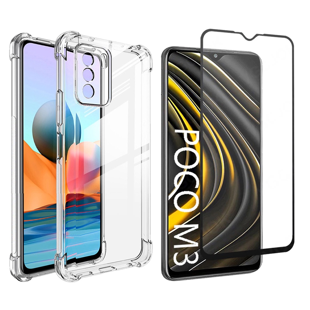 Capinha Para Poco M3 + Película frontal 3d full tela toda Para Xiaomi ...