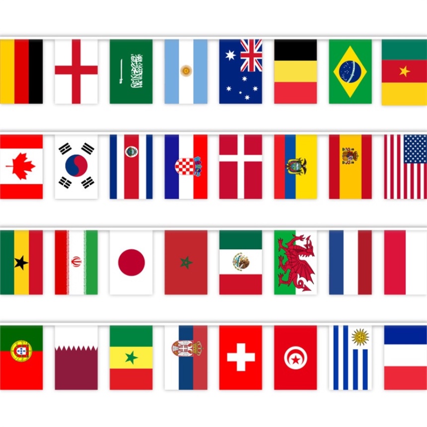 2022 Copa Do Mundo 32 Bandeiras Dos Países Em Torno Personalizar ...