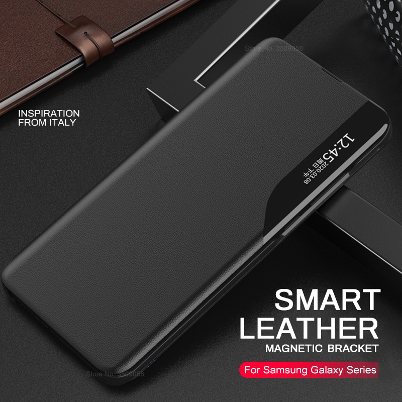Samsung Galaxy S22 Plus S22 Ultra S21 S20 FE Smart View Capa De Luxo Com Suporte De Couro ...