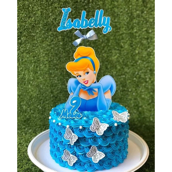 Topo-topper De Bolo Personalizado Cinderela | Shopee Brasil