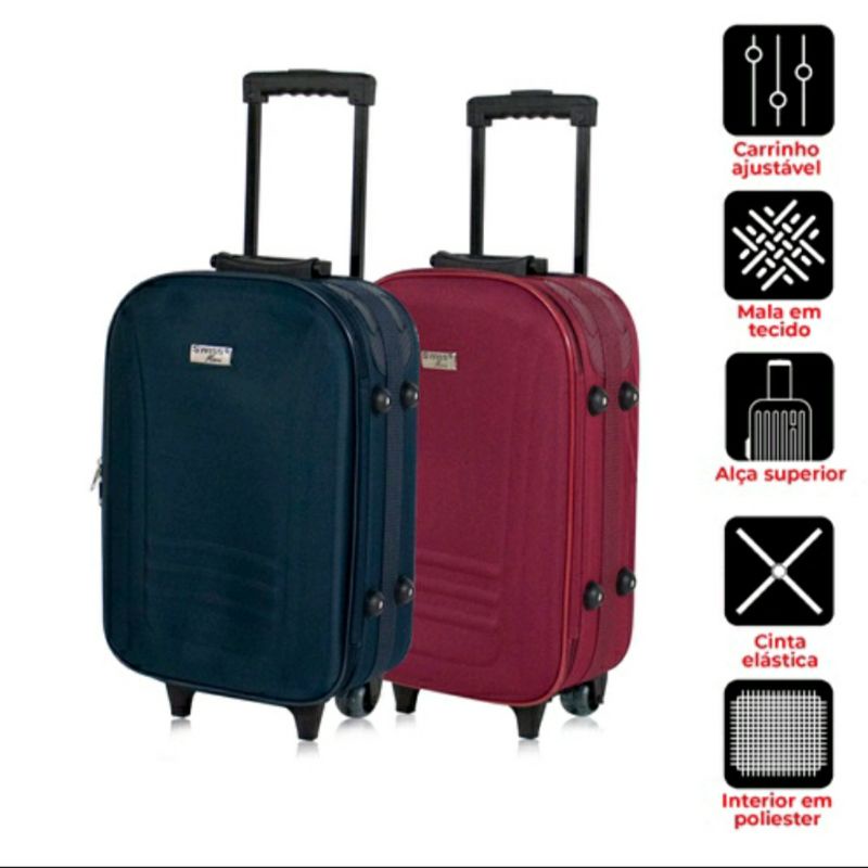 Mala de Viagem de Bordo 2 malas Luxo De Tecido com Rodinhas | Shopee Brasil
