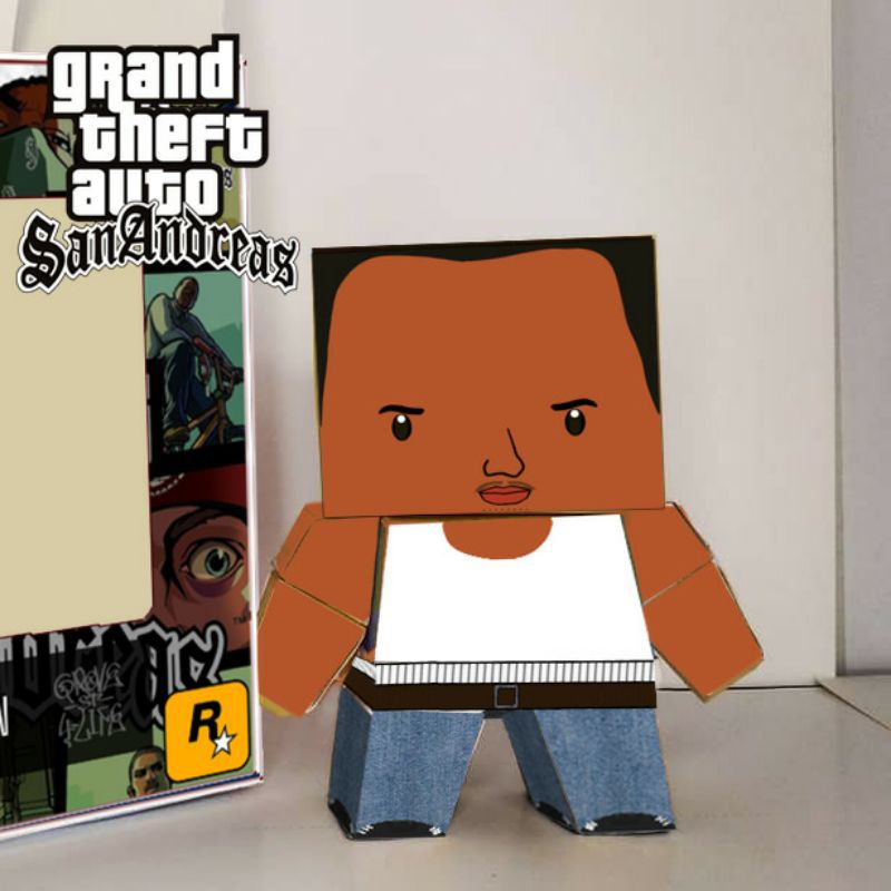 Boneco de papel papertoy Carl Johnson Cj - Grand theft auto San andreas ...