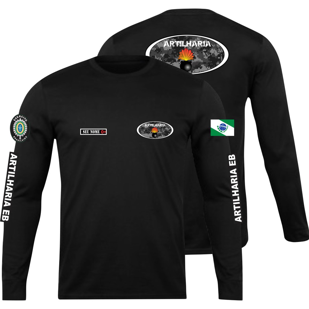 Camisa Manga Longa Artilharia Exercito Brasileiro Militar | Shopee Brasil