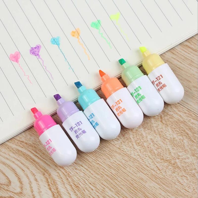 Mini Marca Texto Capsula Com 6 Cores | Shopee Brasil