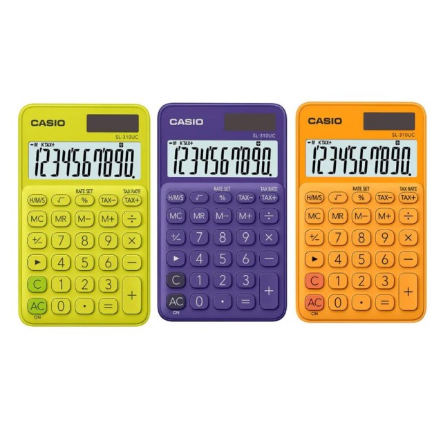 Calculadora de Bolso 10 Dígitos Casio Colorful 3 cores - SL310UC | Shopee Brasil