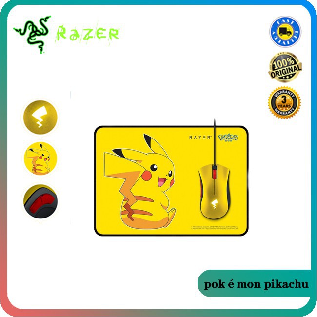Razer pokemon edição limitada mouse com fio e mouse pad conjunto ...