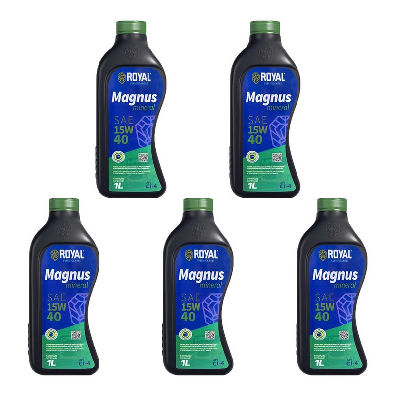 Kit 5 litros Oleo Magnus Mineral 15w40 Api Ci-4 Para Motores Diesel ...