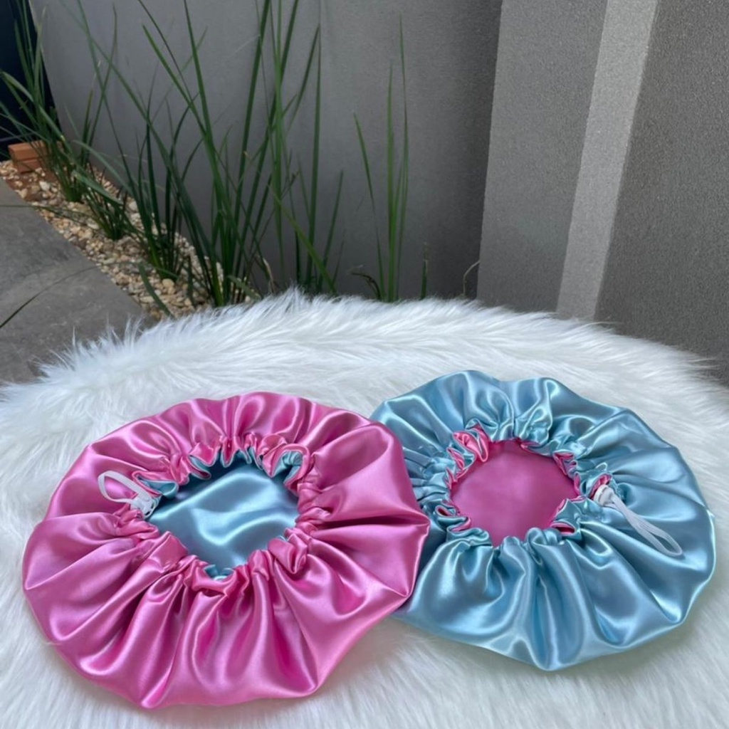 Touca de Cetim Dupla Face com Ajuste | Shopee Brasil