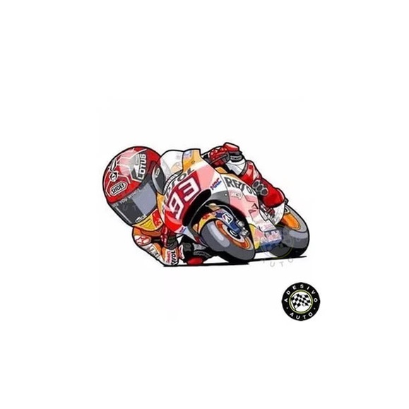 Adesivo Marc Marquez Cartoon Moto GP | Shopee Brasil