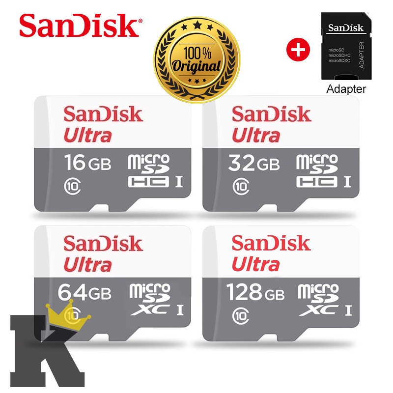 Cartão de Memoria 100% Original 16gb 32gb 64gb 128gb Sandisk Micro Sd Ultra Classe 10 100mbs ...