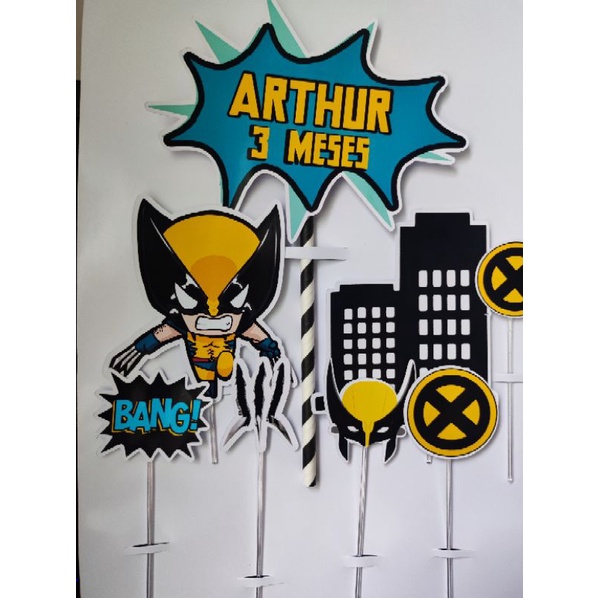 Topo de bolo-Topper de bolo-topo Wolverine cute-topper Wolverine cute ...