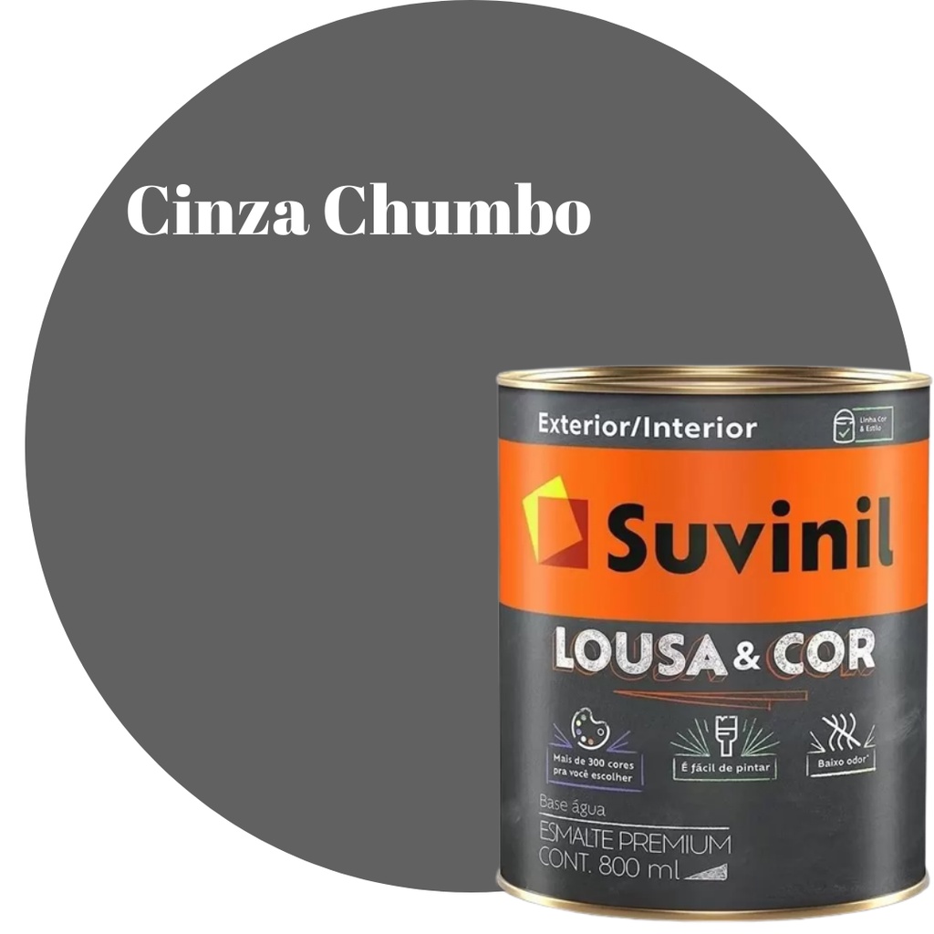 Tinta Lousa Cinza Chumbo Suvinil Para Parede Metal e Madeira 800ml ...