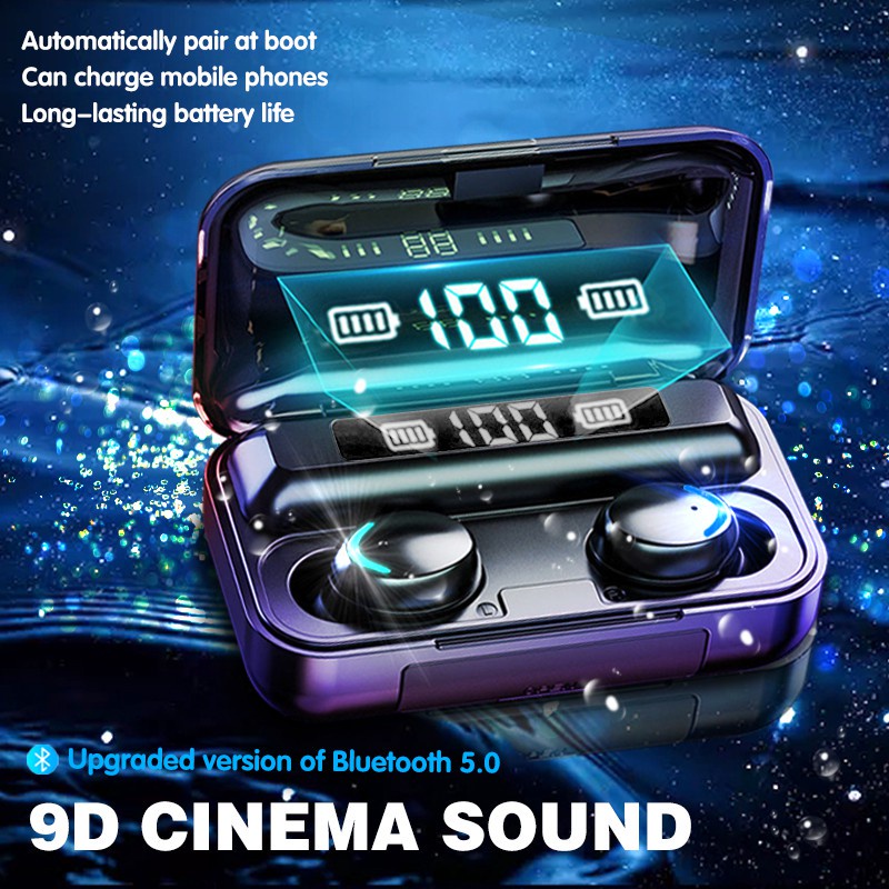 Fone De Ouvido Sem Fio F9 5 Led Display Touch Tws 5 0 Bluetooth Hd
