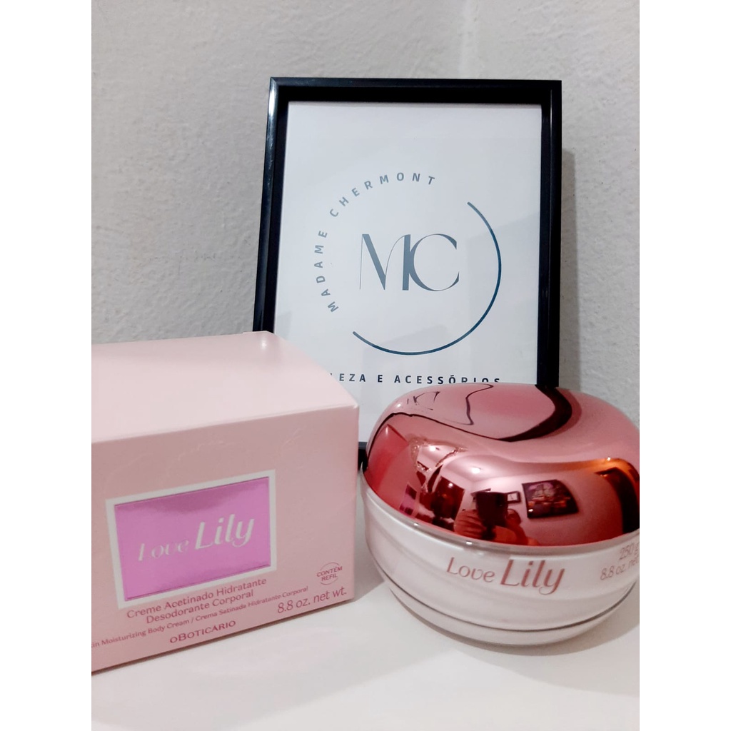 Creme hidratante acetinado corporal Love Lily 250g | Shopee Brasil