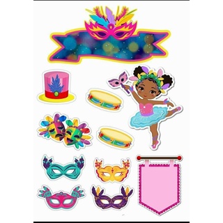 Topo Topper Bolo SAMBA CARNAVAL Cortado Colado Personalizado | Shopee ...