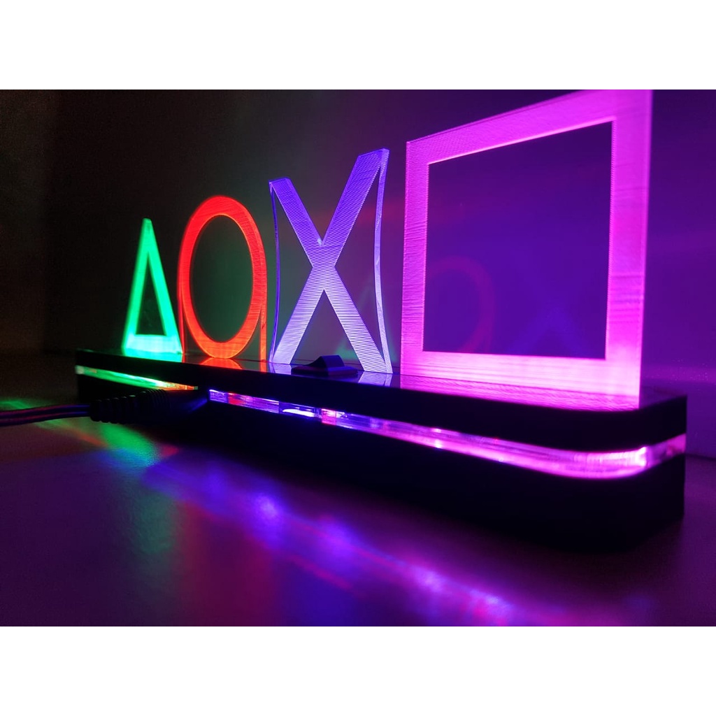 Luminária de Led Símbolos Playstation - Jogos Setup Gamer - Escorrega o ...