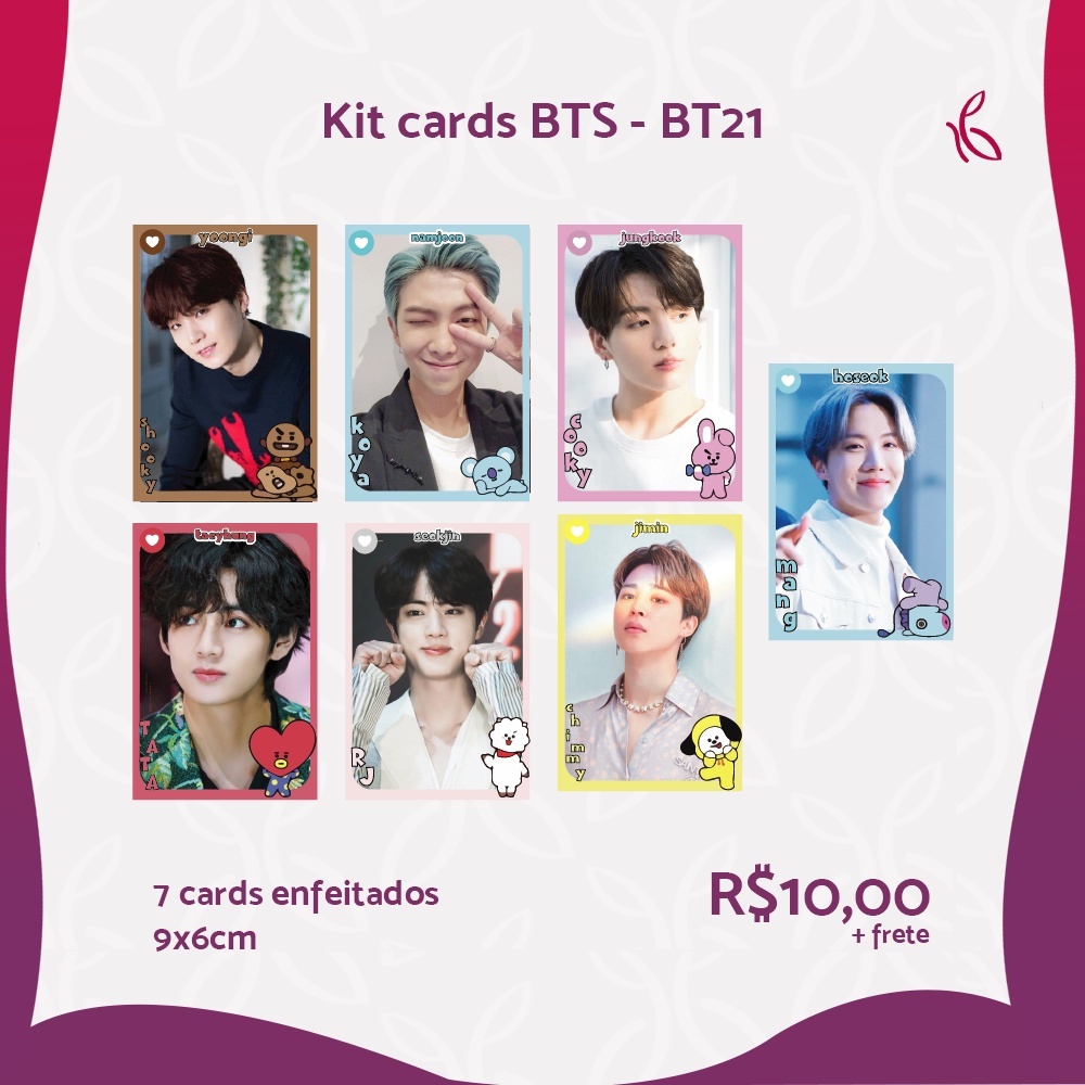 Cards Bts Bt21 Jimin Hoseok Seokjin Jungkook Namjoon Yoongi Taehyung ...