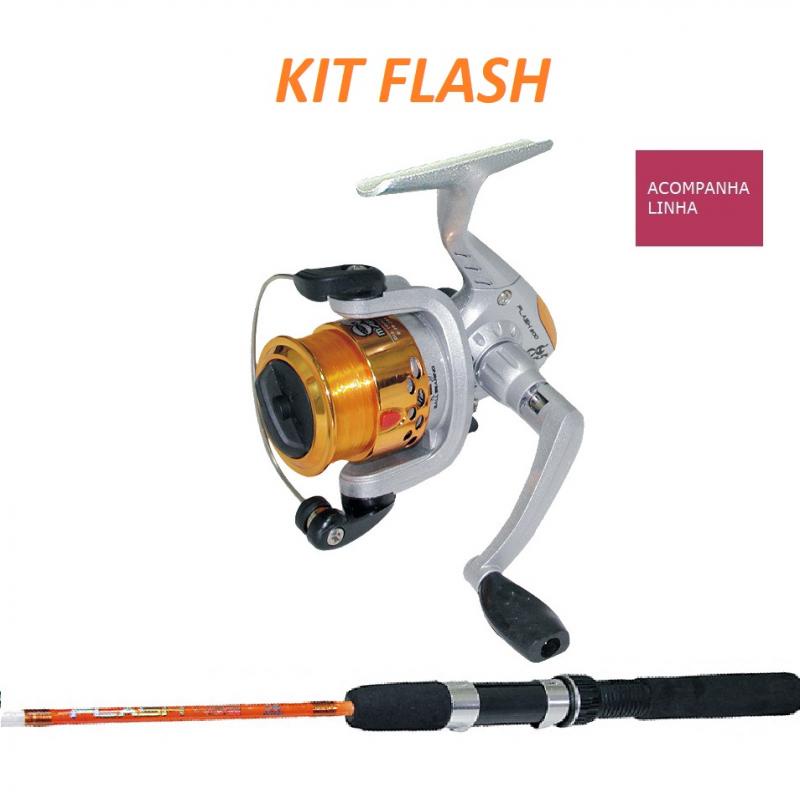 Kit De Pesca Maruri Flash Molinete C/ Linha + Vara 20 Libras | Shopee Brasil