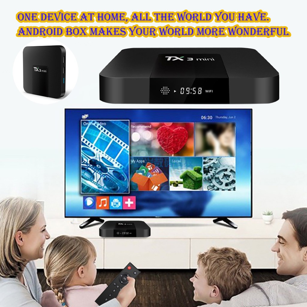 Tx3 mini android tv box tv box2g / 16g único wifi rede set top box ...