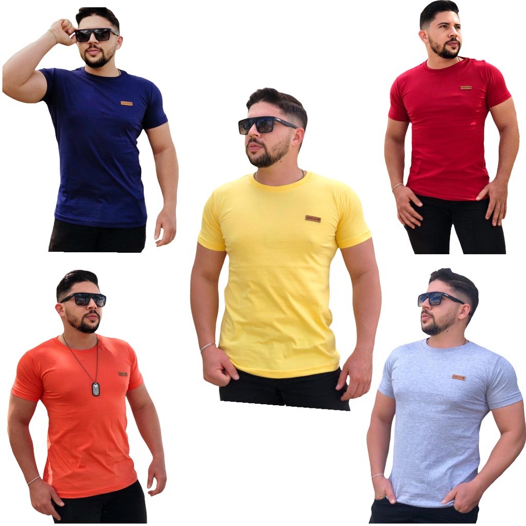 CAMISA MASCULINA LISA MANGA BASIC 3 PEÇAS | Shopee Brasil
