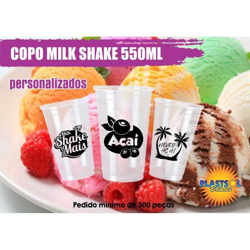 KIT 200 Copos Milk Shake Disk Cerveja Adega Descartável 500ml ...