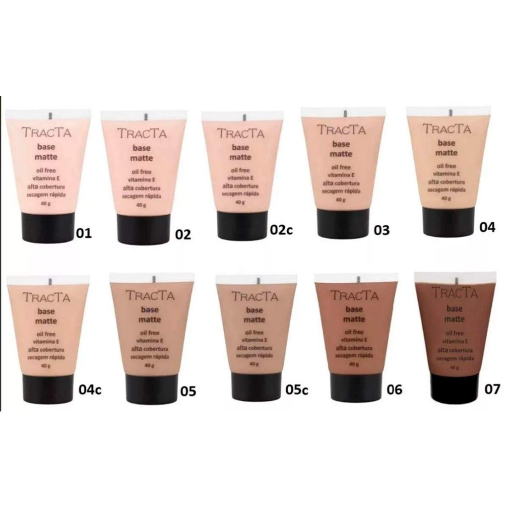 Base Matte Tracta Alta Cobertura 5 Unidades Consulte Cores | Shopee Brasil