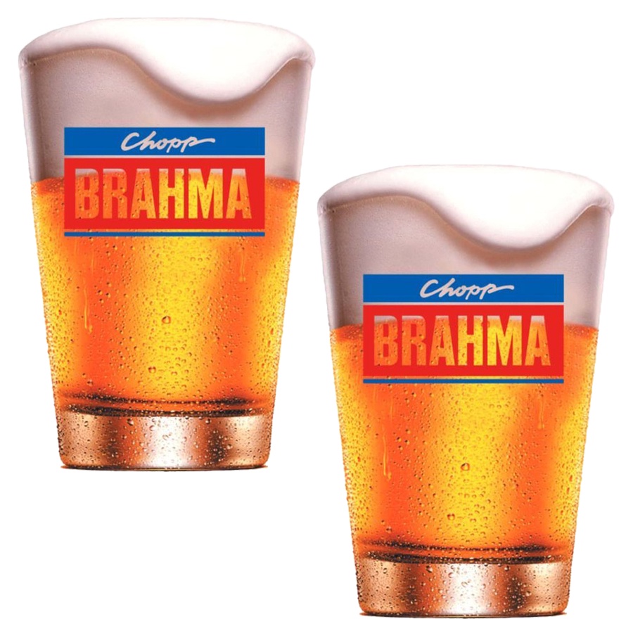 Kit 2 Copo Caldereta Vidro Chopp Cerveja Brahma Bebida 350ML | Shopee Brasil