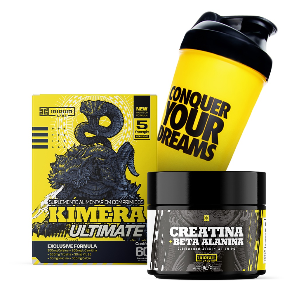 Kit Kimera Ultimate e Creatina com Beta Alanina e Coqueteleira | Shopee ...