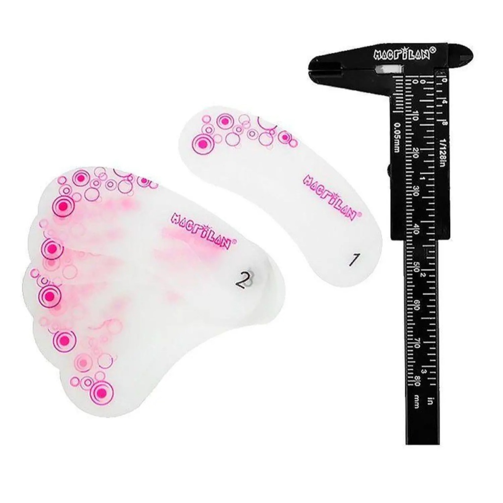 Paquímetro 6 Moldes De Sobrancelha Macrilan Design De Sobrancelha