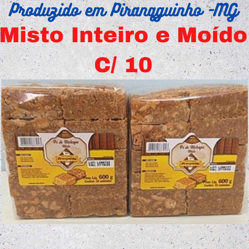 Pé de Moleque Misto 05 Inteiro e 05 Moído Pacote Com 10 Unidades ...