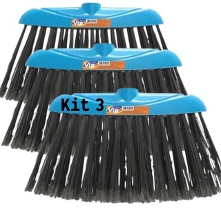 Kit 3 Vassouras Multiuso Interno E Externo Santa Maria Vip | Shopee Brasil