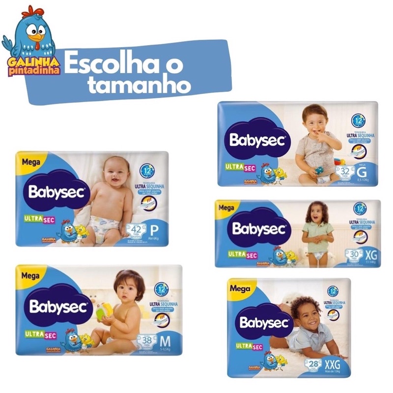 Fralda Babysec Ultrasec Mega P/M/G/XG/XXG | Shopee Brasil