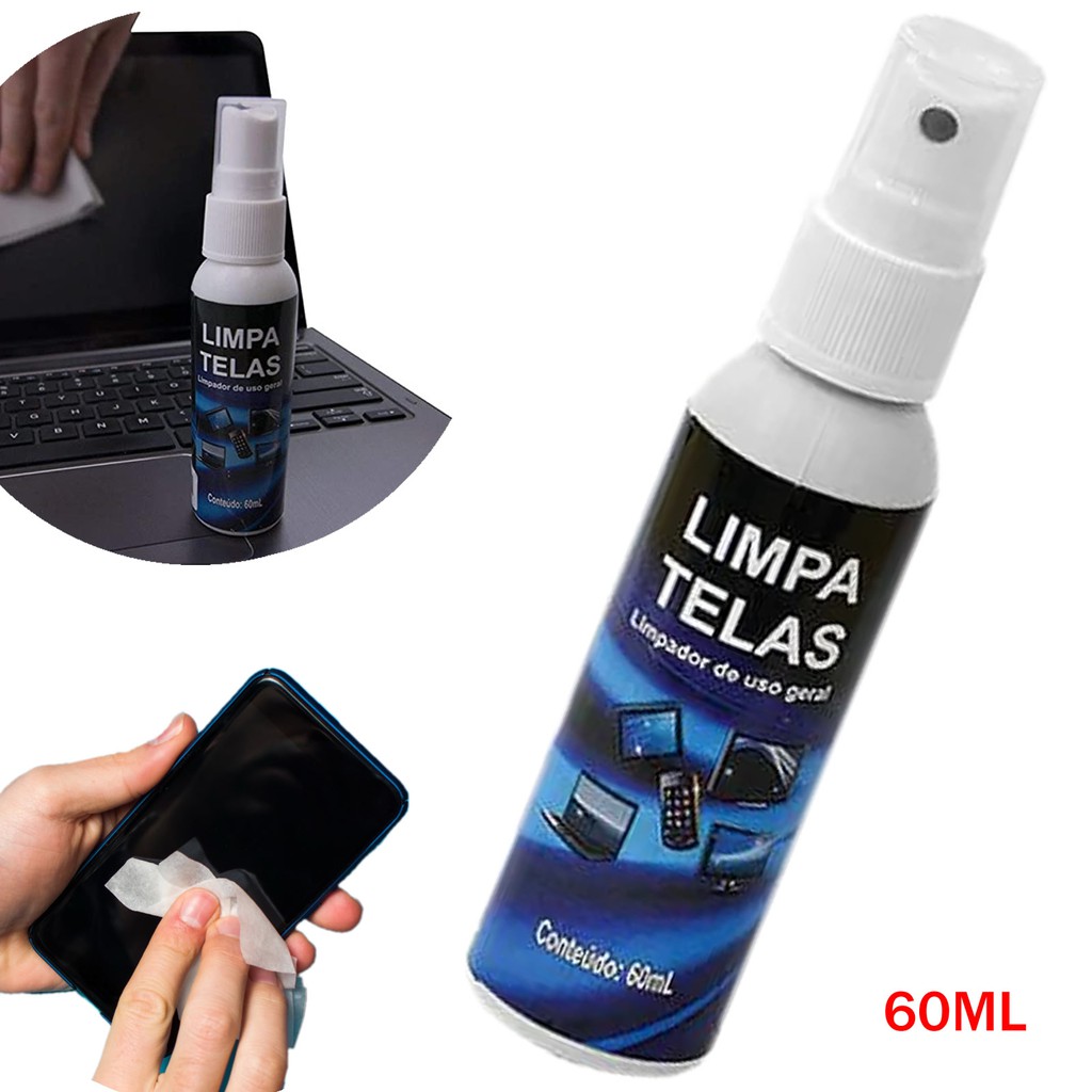 Spray Clean Limpa Tela 60ml p/ Celular TV Monitor Notebook | Shopee Brasil