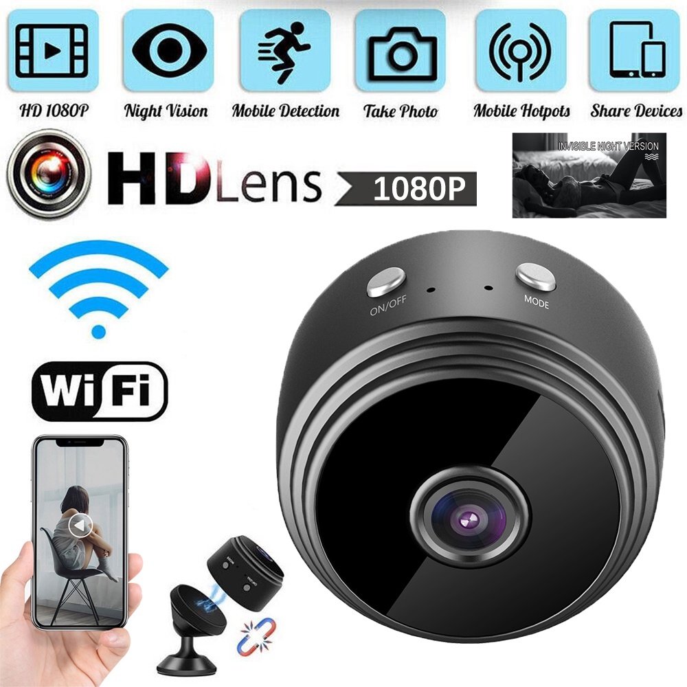 Mini Micro Camera Ip Espiã Wifi Full Hd Segurança Visão Noturna C ...